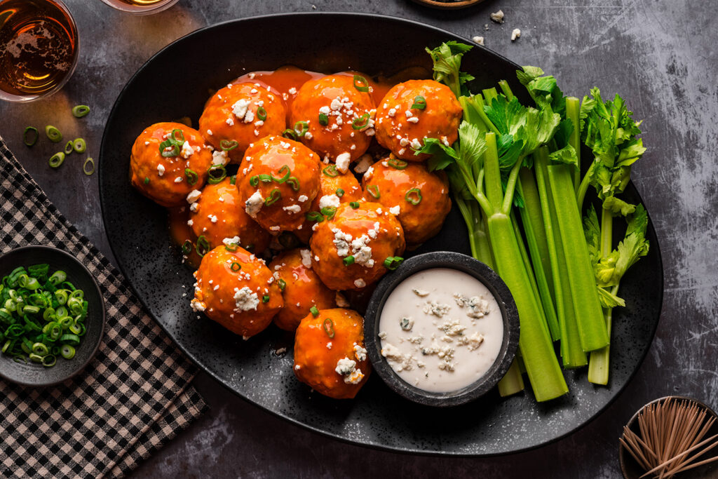 Buffalo Chicken Meatballs - Flavortown OG Buffalo Wing Sauce